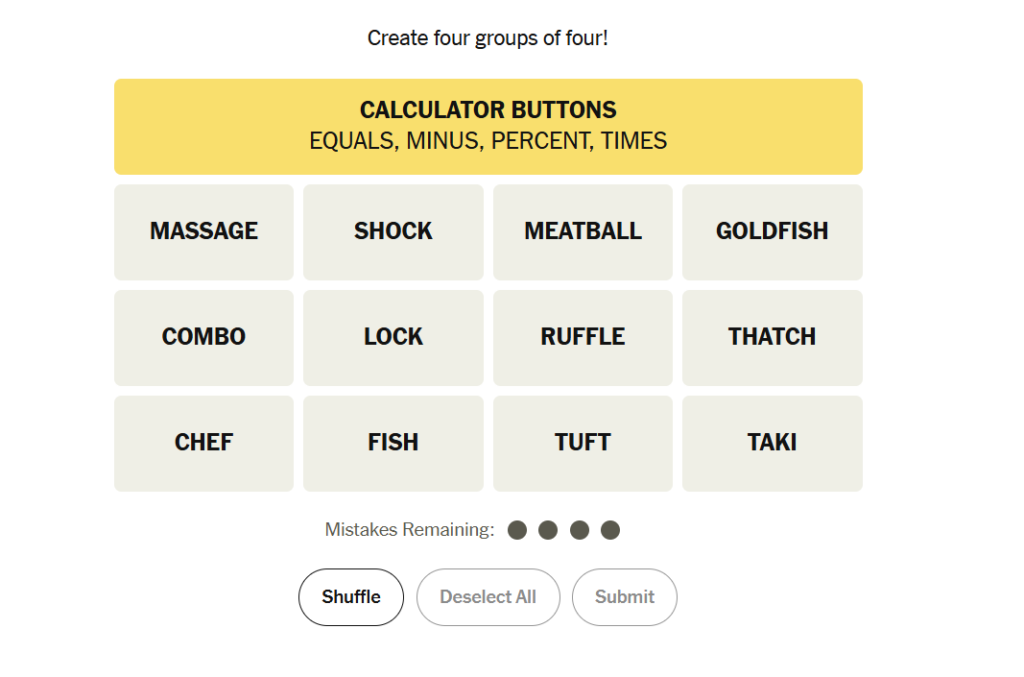 Taki和Thatch的含义在2025年4月27日的NYT Connections中（＃686） - Eksrr.com