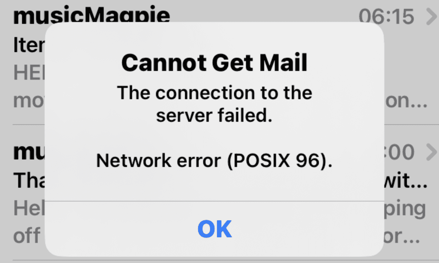 如何修復郵件錯誤：iPhone上的網絡錯誤（POSIX 96） - Eksrr.com