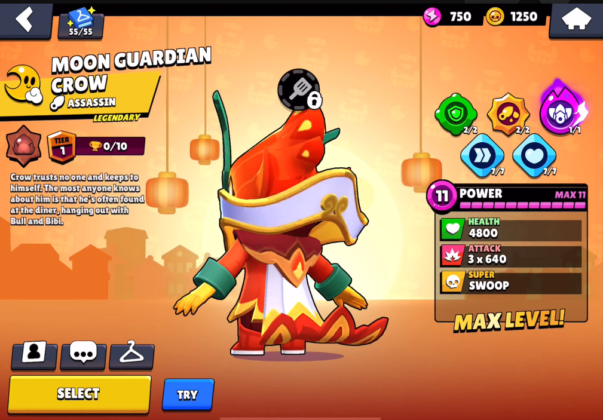 月亮守護者烏鴉和切斯特皮膚 Brawl Stars