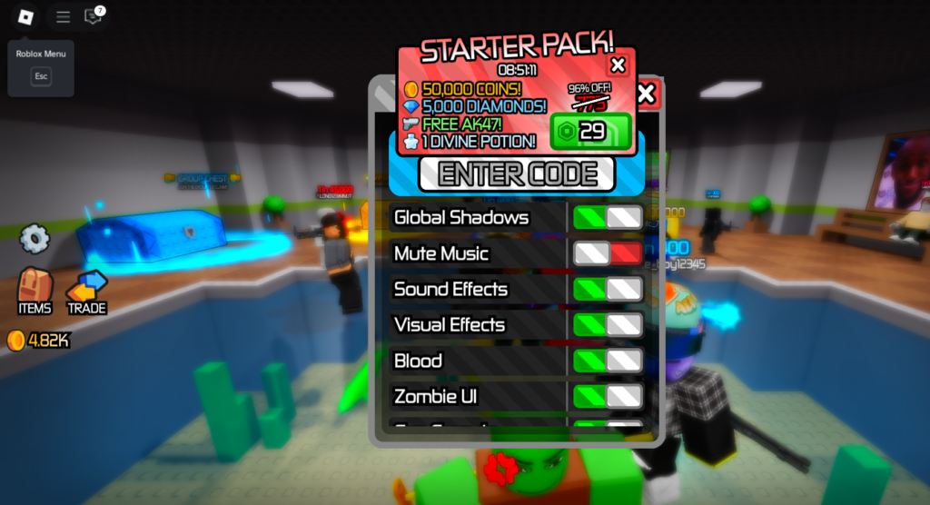 Roblox Zombies RNG代碼2025年3月 - Eksrr.com